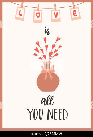 All you need is love valentines day poster Stock Vector Image & Art - Alamy