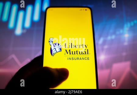 In this photo illustration, the Liberty Mutual Insurance Group logo ...