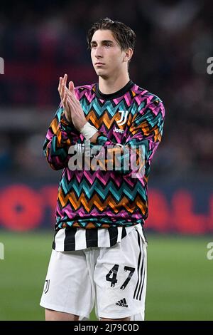 Fabio Miretti of FC Juventus greets his supporters during the Serie A ...