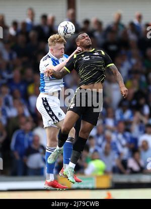 Bristol Rovers' Connor Taylor (left) and Crawley Town's Charlie Barker ...