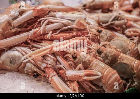 Crayfish are sold at the seafood market Stock Photo - Alamy
