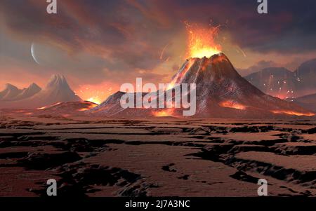Surface of early Earth, illustration Stock Photo - Alamy