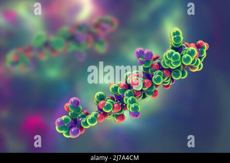 Hormone glucagon 3D molecular structure Stock Photo - Alamy