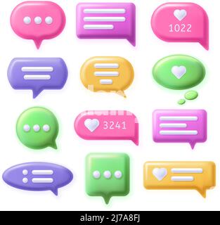 speech bubbles messages icons vector illustration design Stock Vector ...