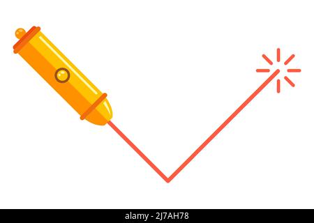 Neon laser optic beam flash sparks linear red color vector illustration ...