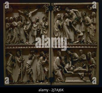 Diptych with the Virgin and Child and the Crucifixion Diptych with Maria with child and ...