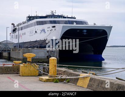 The Cat, a fast ocean-going catamaran car and passenger ferry, is ...