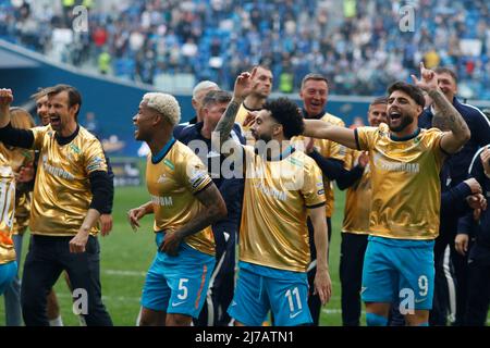 Zenit football club players attend the honoring ceremony of the ...