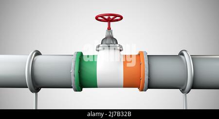 Ireland oil and gas fuel pipeline. Oil industry concept. 3D Rendering ...