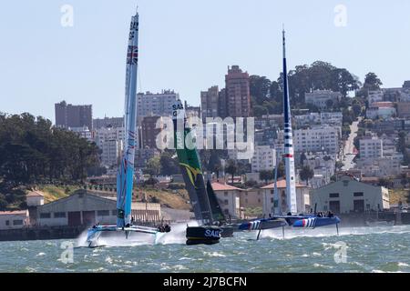 The France SailGP team boat during day two of the Emirates Great ...