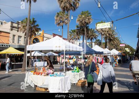 Manly Beach,suburb of Sydney with market stalls on the corso,Sydney ...