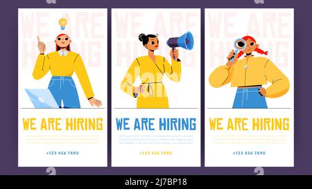 We are hiring posters with women hr managers recruit candidate for job ...