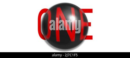 Black numeral word ONE on white with a pair of cartoon eyes Stock Photo ...