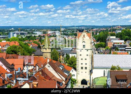 Germany, Panorama view ravensburg city skyline beautiful village in ...
