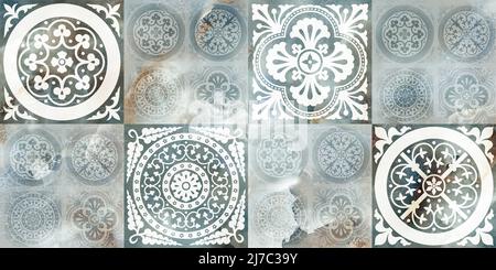 Rustic wall tile design damask pattern for decoration, 3D moroccan ...