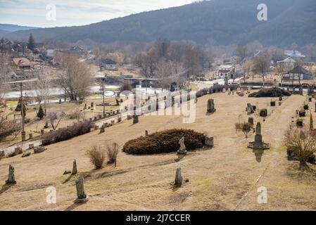 View of the village from the Cossack fortress tower in Busha village ...