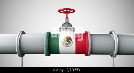 Mexico oil and gas fuel pipeline. Oil industry concept. 3D Rendering ...