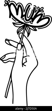 Mimi quote design, hand with rose flower. Mother Day postcard design ...