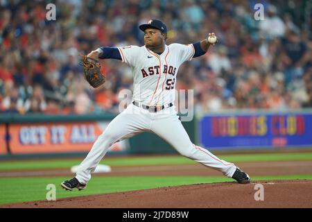 Detroit Tigers pitcher Framber Valdez throws a warmup pitch against the ...