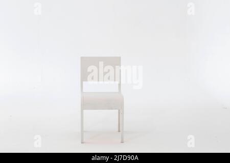 Modern wooden chair isolated on white background, side view. Classic ...