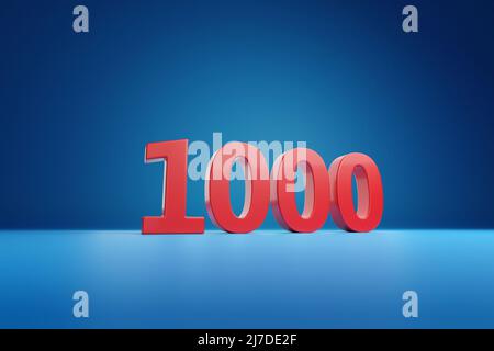 3d illustration number 1000 Stock Photo - Alamy