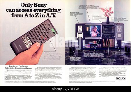 1980s USA Sony Magazine Advert Stock Photo - Alamy