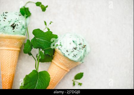 Mint Choc Chip Ice Cream Stock Photo - Alamy