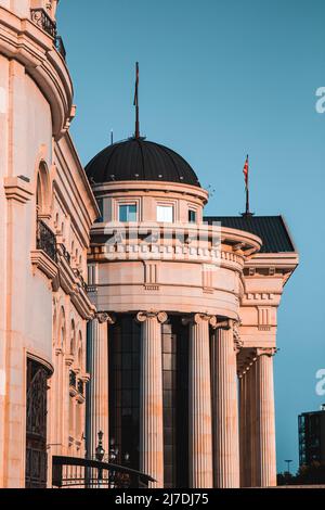 Archaeological Museum of the Republic of Macedonia caught at sunset ...