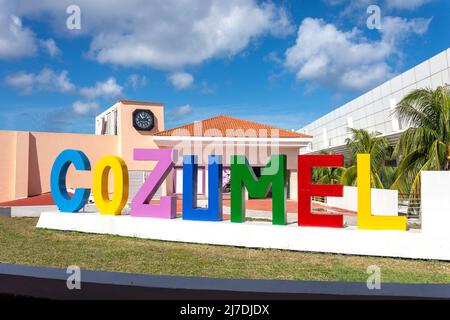 Cozumel sign at Punta Langosta Shopping Centre, Centro, San Miguel de ...