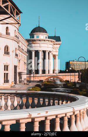 Archaeological Museum of the Republic of Macedonia caught at sunset ...