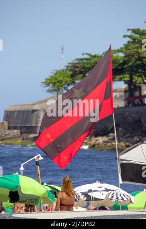 Flamengo flag in Rio de Janeiro, Brazil - June 15, 2022: Flamengo flag ...