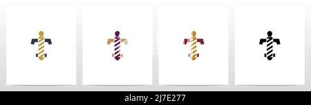 Barber Shop Pole On Letter Logo Design H Stock Vector Image & Art - Alamy