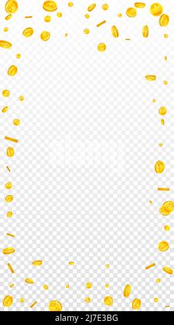 Chinese yuan coins falling. Pleasant scattered CNY coins. China money ...