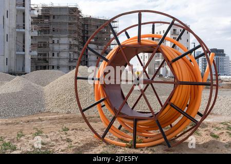 Installations of Communications development, Large coils reel of PVC ...