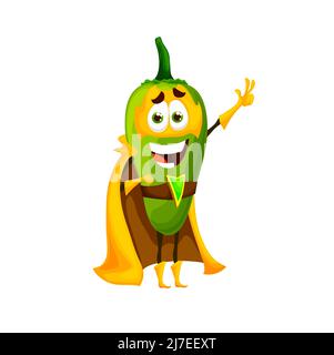 Funny vegetable superhero. Chilli in cartoon style Stock Vector Image ...
