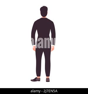 Man standing full length rear view vector isolated Stock Vector Image ...