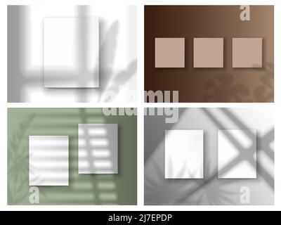 Realistic window shadow. Frames, blinders, and light overlay effect ...