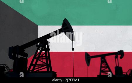 Kuwait oil and gas fuel pipeline. Oil industry concept. 3D Rendering ...