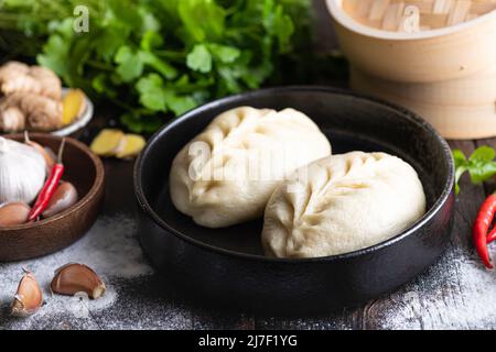 Pyan-se, Pyanse - Traditional Korean steamed pie bun with vegetable and ...
