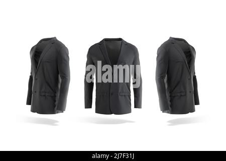 Blank black men blazer mock up, front and back view Stock Photo - Alamy
