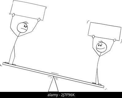 Two Persons on Balance Scales Holding Conspiracy and Truth Signs ...