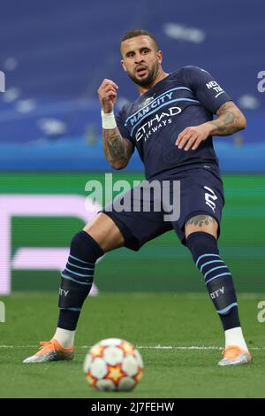 Kyle Walker of Manchester City and Real Madrid CF's Luka Modric in ...