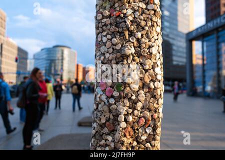 Monument parts of the Berlin wall pasted over with chewing gum Stock ...