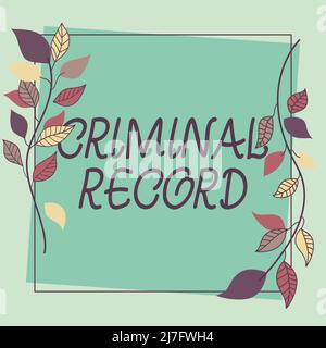 Sign displaying Criminal Record. Concept meaning profile of a person ...