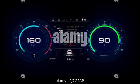 EV Car panel, Electric vehicle car dashboard design element elegant and ...