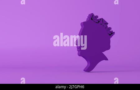 Side profile of her majesty Queen Elizabeth. 3D Rendering Stock Photo ...