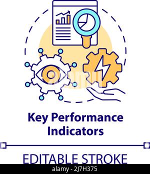 KPI - Key Performance Indicators Icon set with Evaluation, Growth ...