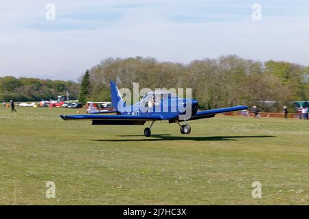 A Eurostar microlight aircraft at Popham airfield in Hampshire in ...