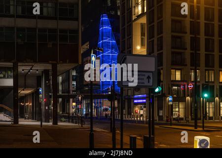 National landmarks across London light up blue to celebrate Covid ...