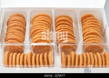 Racks of traditional Arabic cookies for celebration of Islamic holidays ...
